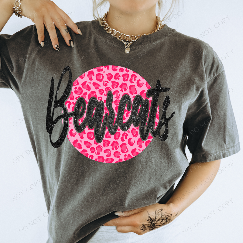 Bearcats Pink Leopard Glitter Circle Cutout Digital Design, PNG – Grove ...