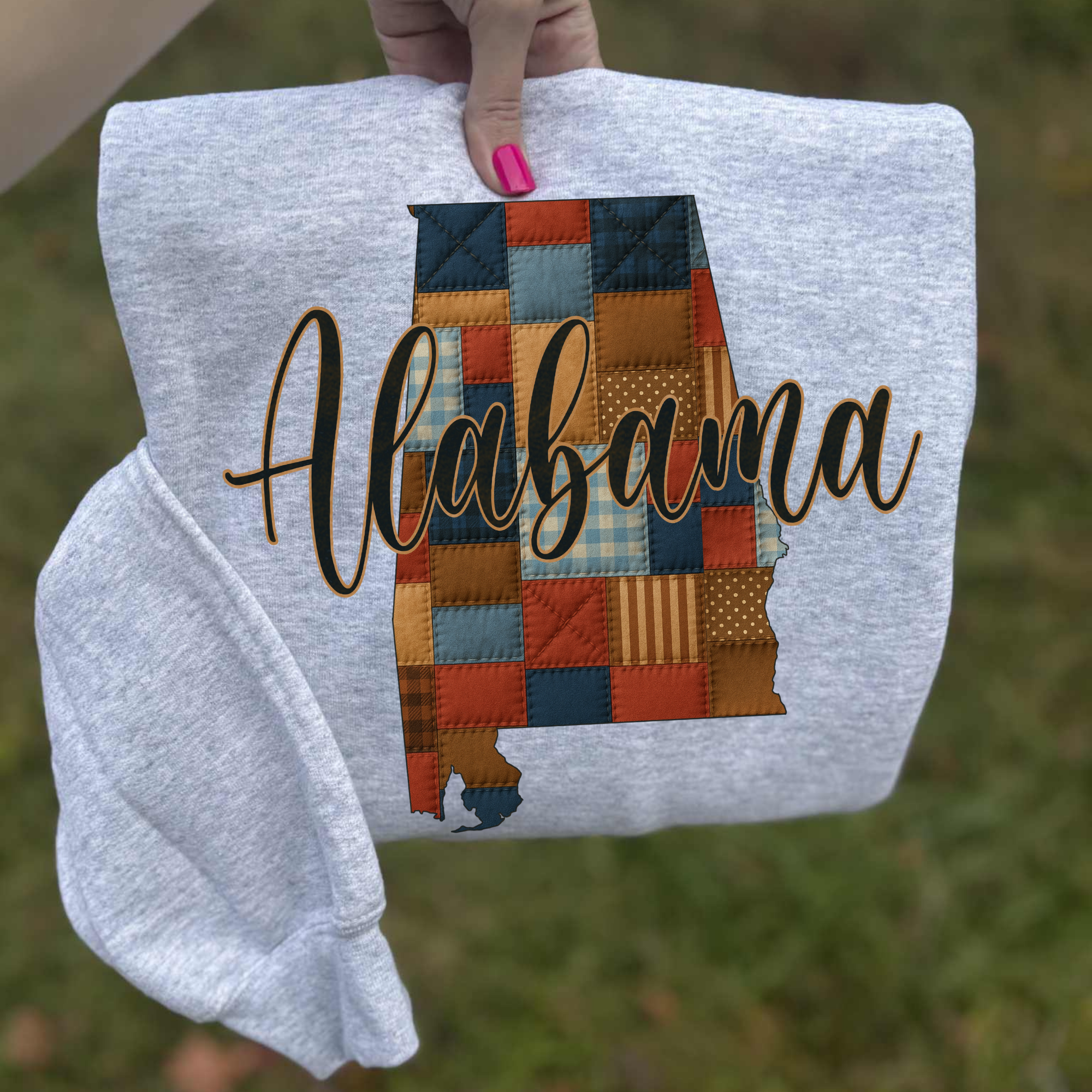 Alabama Quilted Script State Digital Design, PNG – Grove 123 Designs