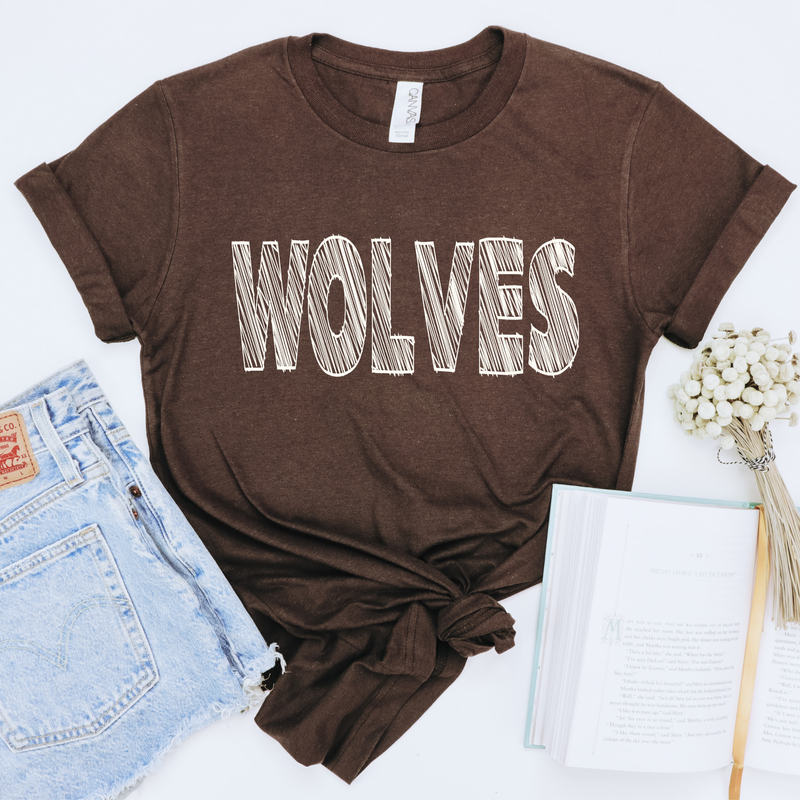 Wolves Scribble in Cream White Digital Design, PNG – Grove 123 Designs