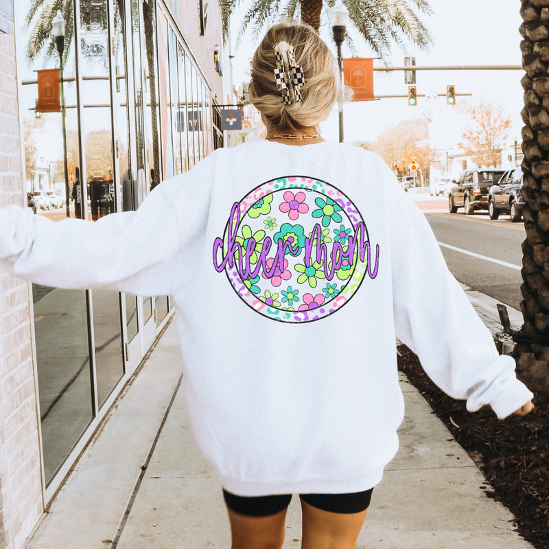 Cheer Mom Groovy Leopard Translucent Cutout in Bright Cotton Candy Ton ...