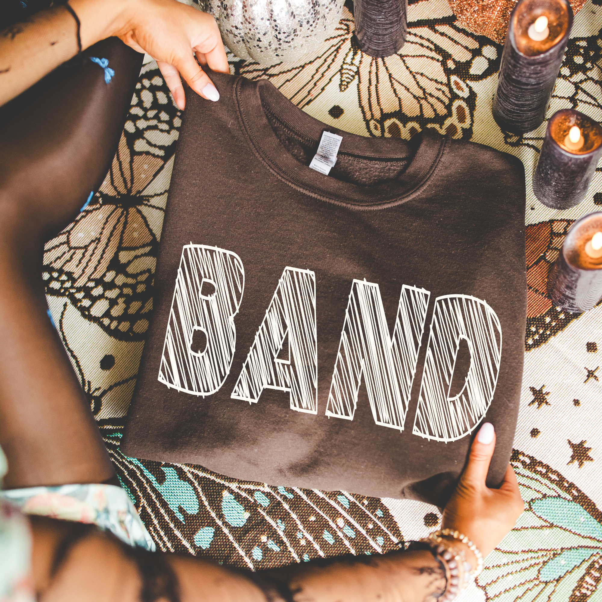 Band Scribble in Cream White Digital Design, PNG – Grove 123 Designs