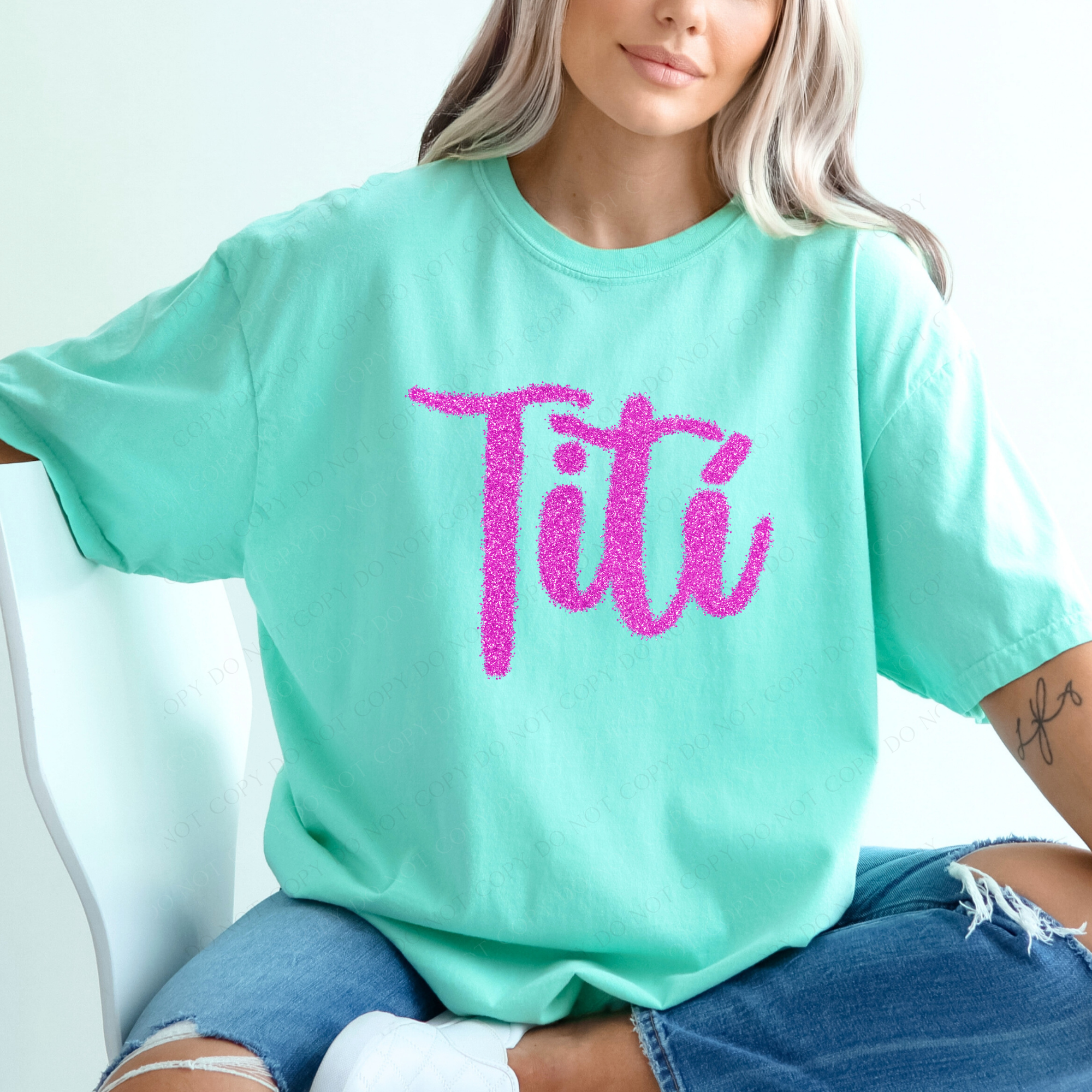 Titì Tinsel Script Bright Pink Digital Design, PNG – Grove 123 Designs