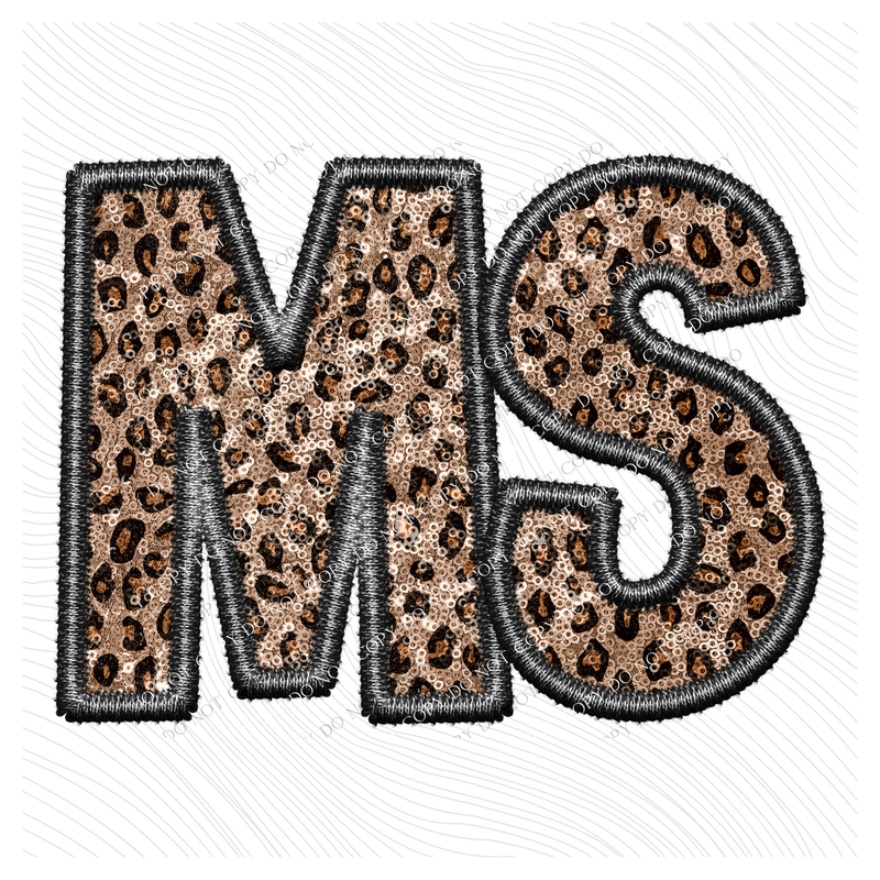 MS Mississippi Faux Embroidery Leopard Sequin with separate Home Sweet ...