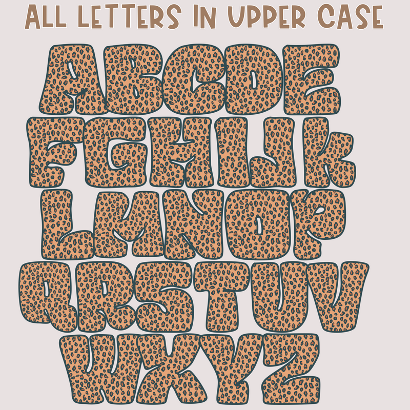 Leopard Faded Groovy Alphabet Set | PNG files Alphabet Letters, Digita ...