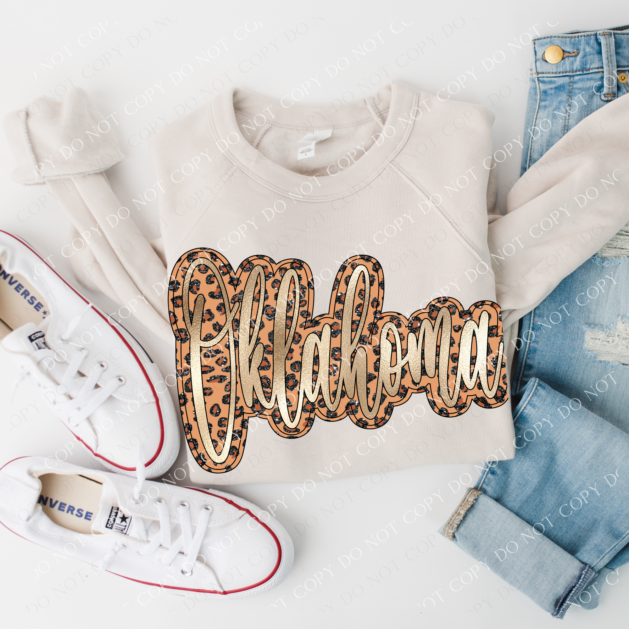 Oklahoma Script Leopard Glitter and Foil PNG, Digital Design – Grove ...