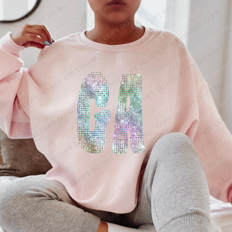 GA Georgia Halographic Bling Digital Design, PNG – Grove 123 Designs