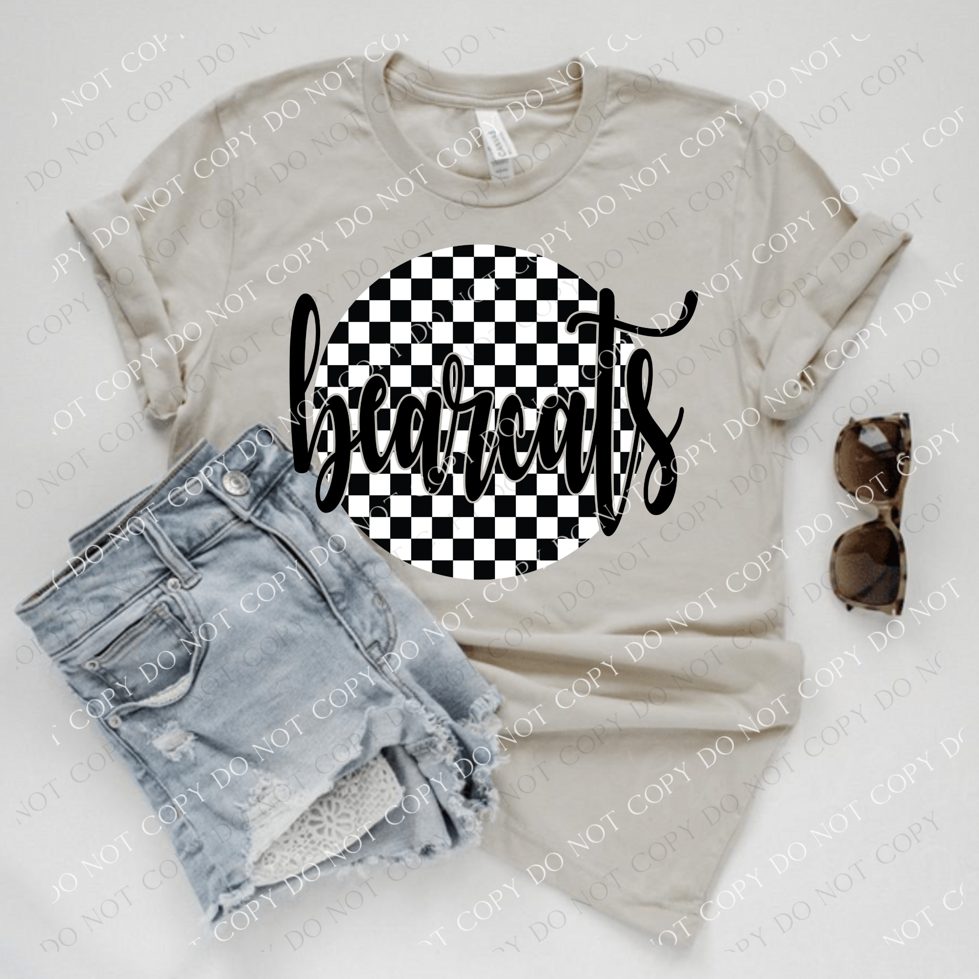 Bearcats Checkered Circle Cutout Black/White Mascot Digital Design, PN ...
