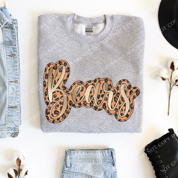 Bears Script Leopard Glitter and Foil PNG, Digital Design – Grove 123 ...