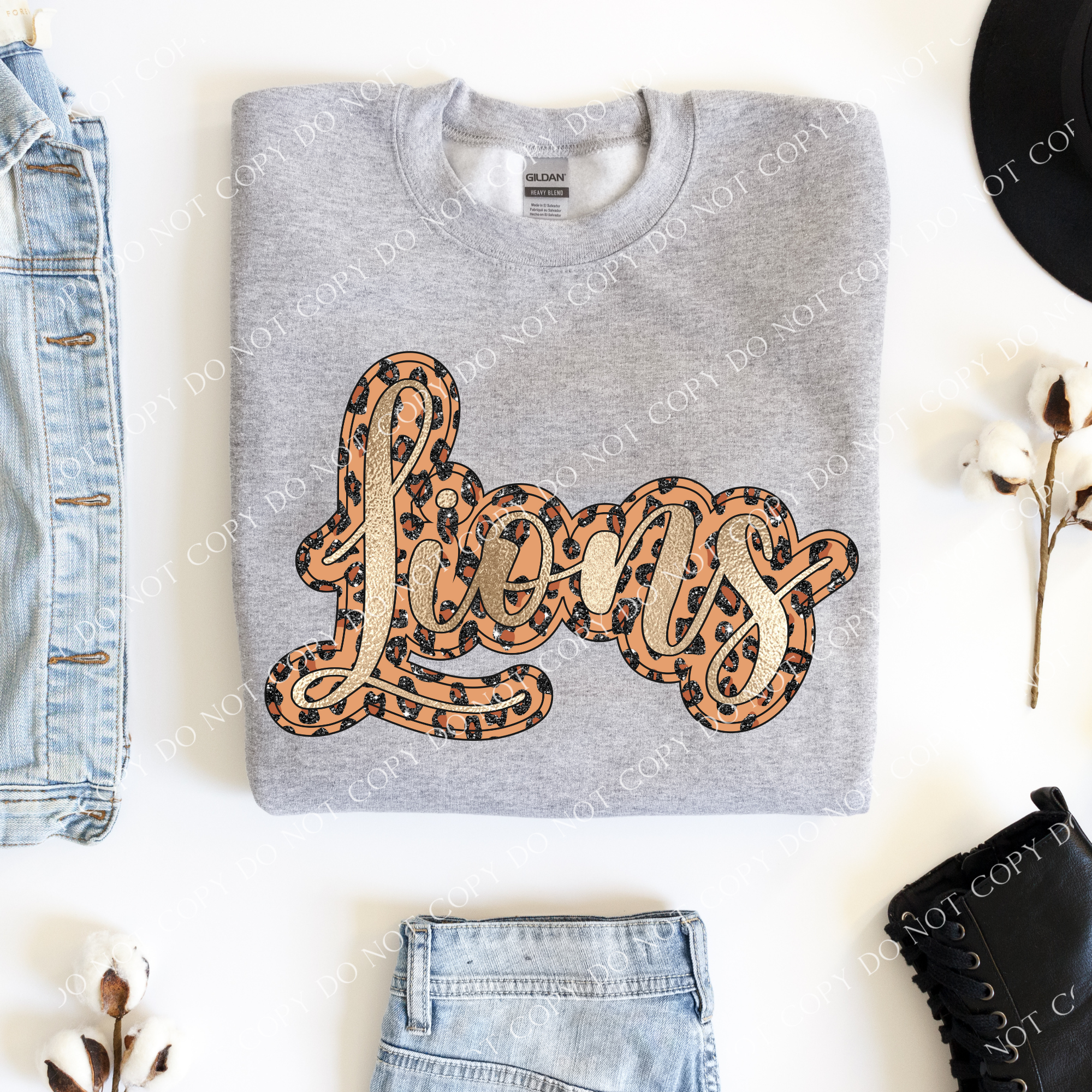 Lions Script Leopard Glitter and Foil PNG, Digital Design – Grove 123 ...