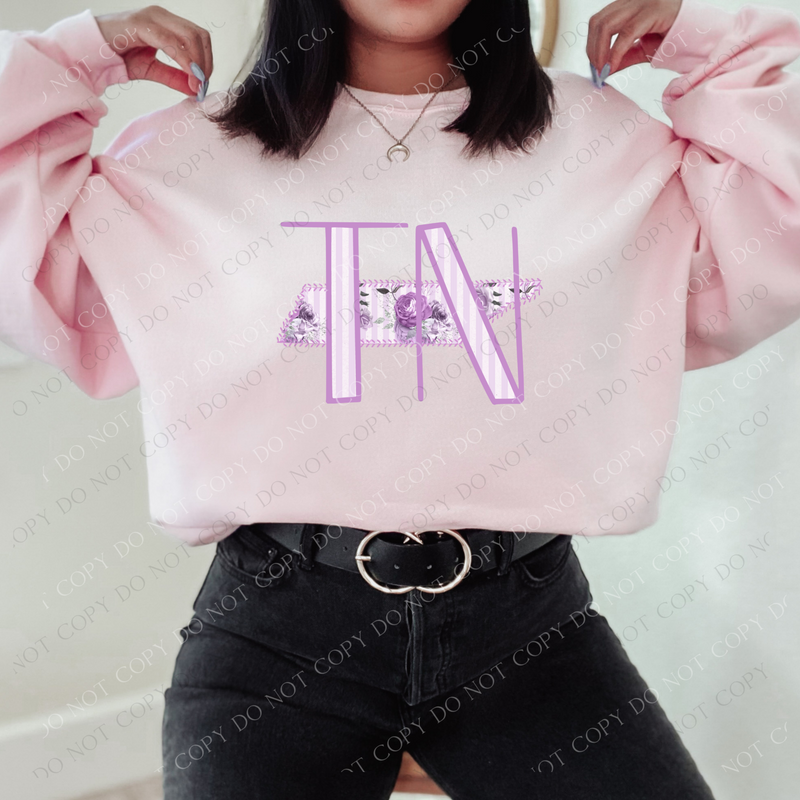 Tennessee TN Purple Floral Stitch Spring Digital Design, PNG – Grove ...