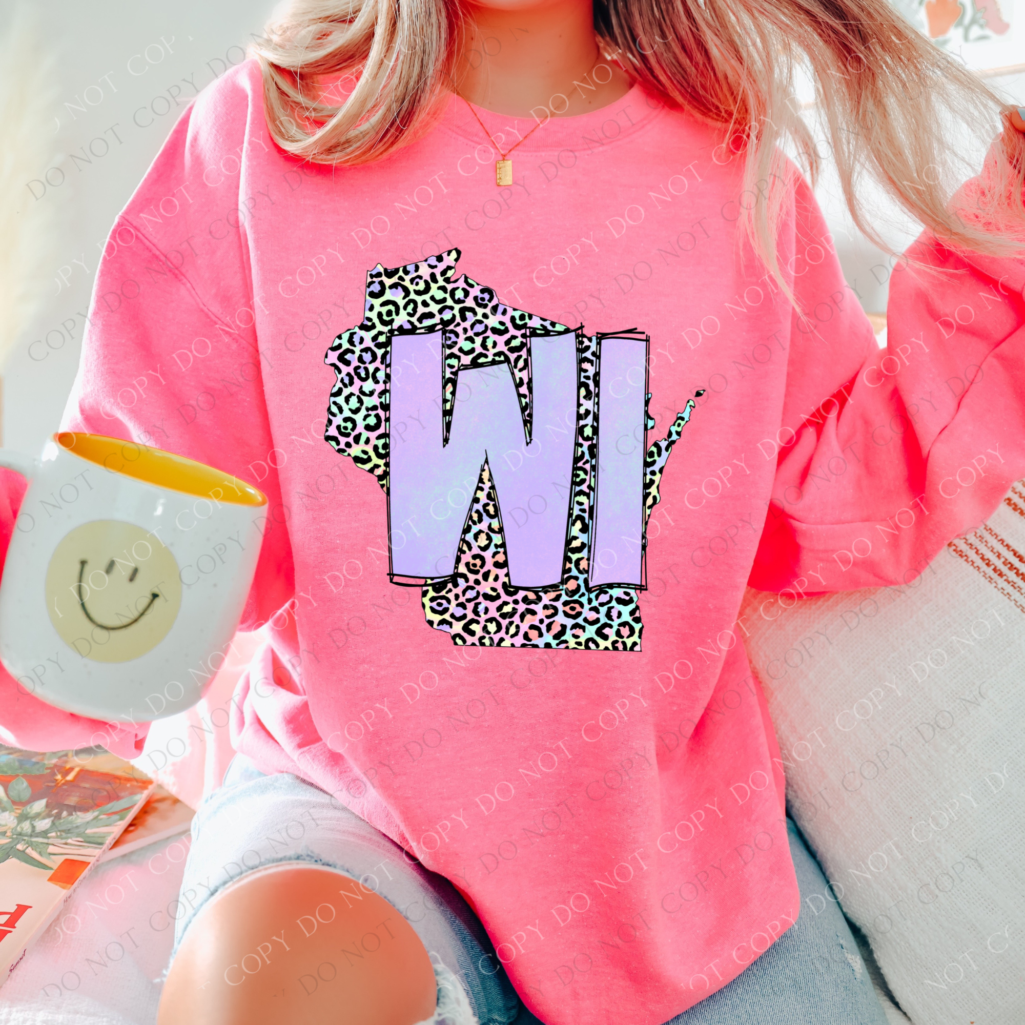Wisconsin Pastel Leopard State Digital Download, PNG – Grove 123 Designs